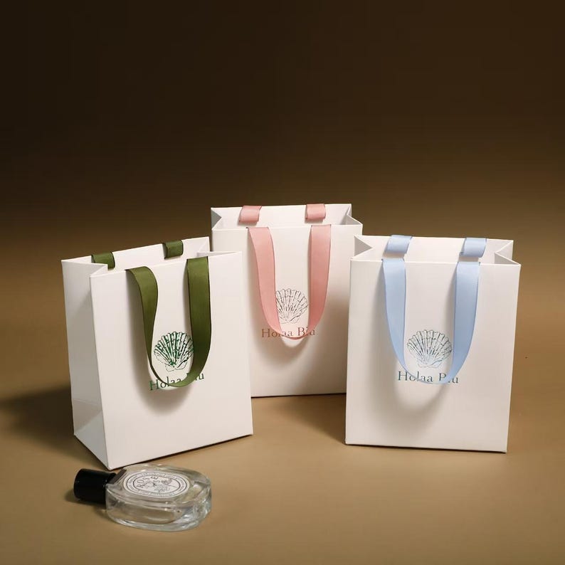 Customized White Paper Gift Bag, Eco-friendly Shopping Bag - Etsy