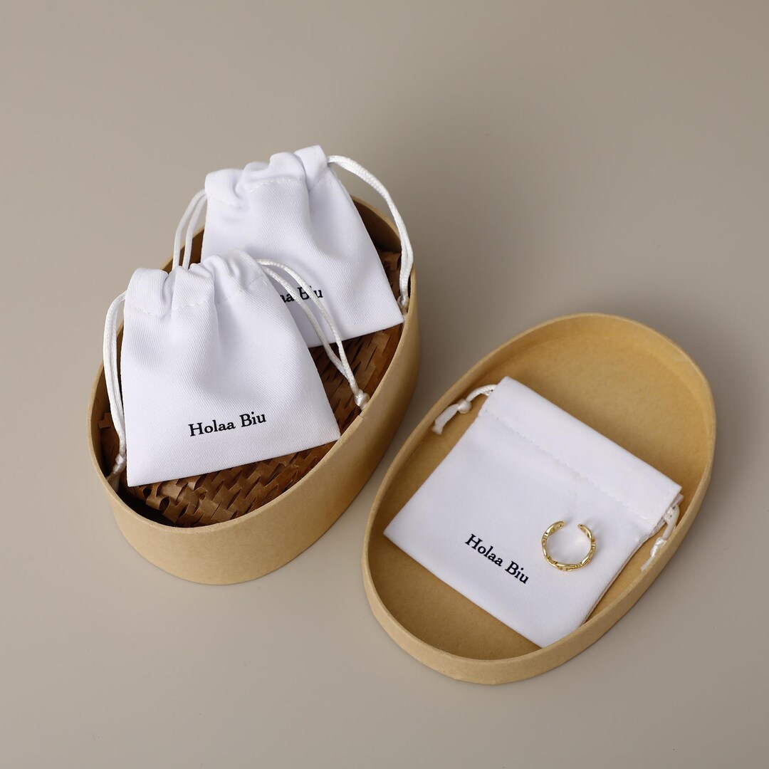100 Custom Cotton Drawstring Jewelry Bags – Personalized Logo Packaging ...