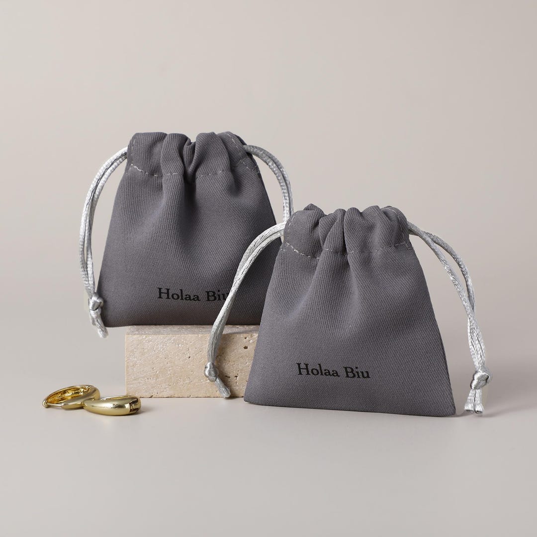 100 Custom Cotton Drawstring Jewelry Bags – Personalized Logo Packaging ...
