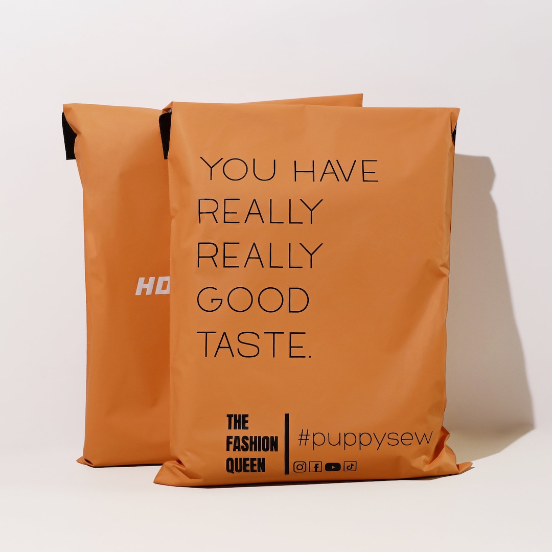 Custom Orange Poly Mailers, One Color Logo, Matte Shipping Bag - Etsy