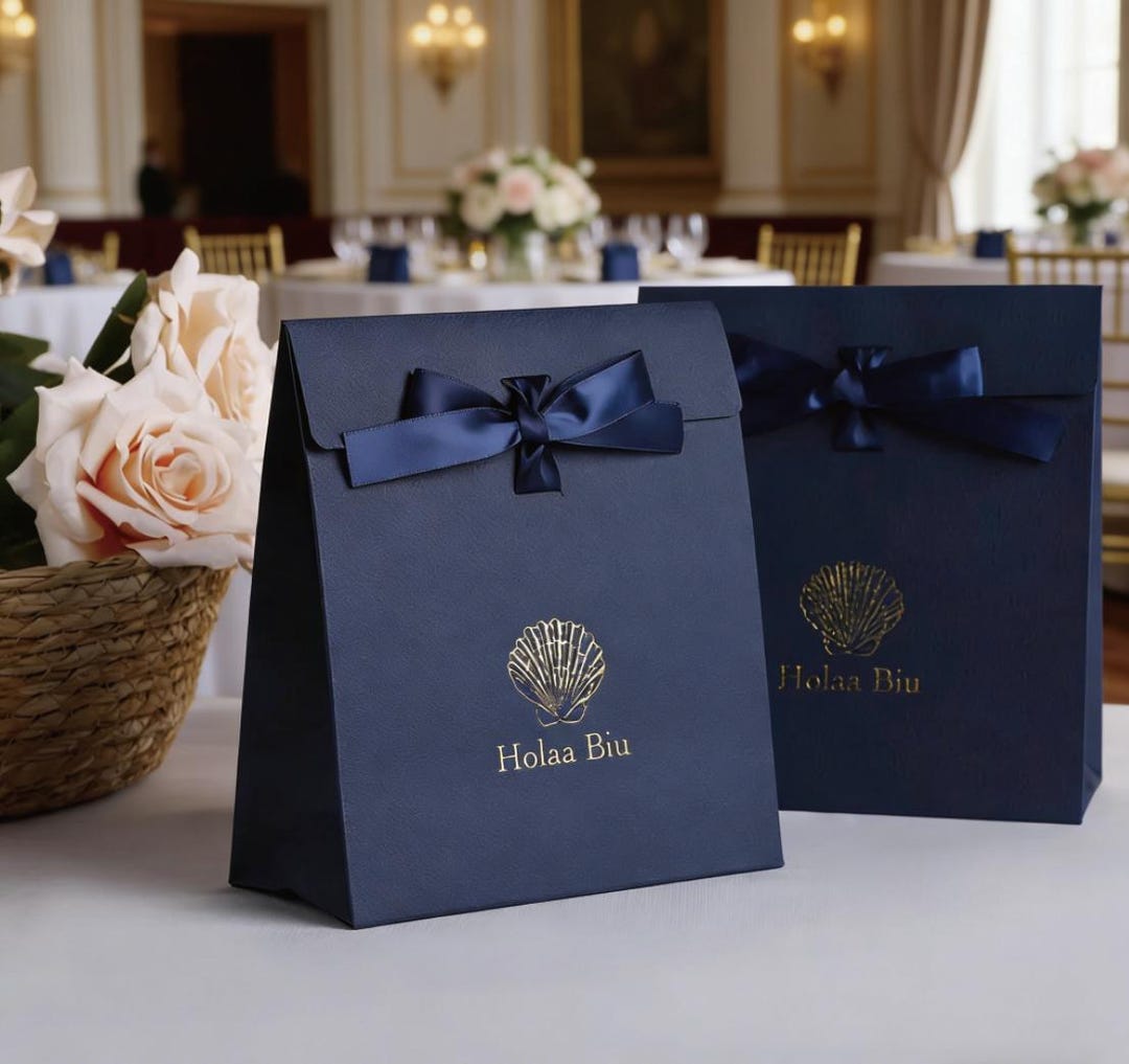 Personalized Paper Gift Bags With Ribbon, Custom Logo Packaging - Etsy