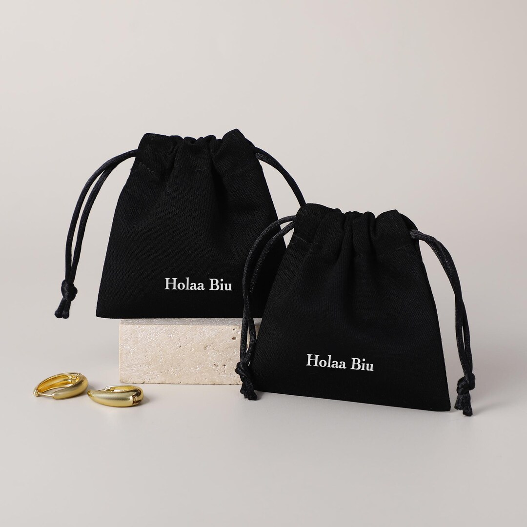 100 Custom Cotton Drawstring Jewelry Bags – Personalized Logo Packaging ...