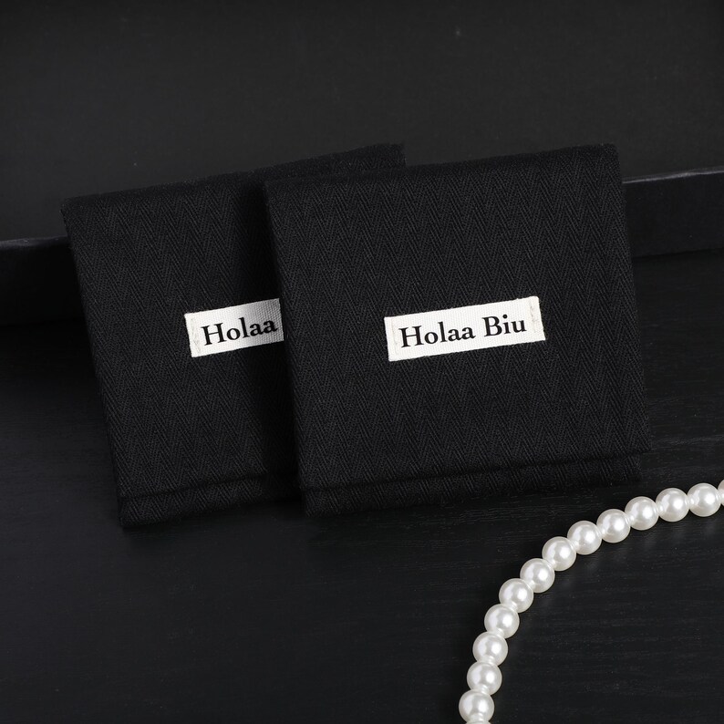 Custom Black Cotton Envelope Pouch, Personalized Jewelry Bag - Etsy
