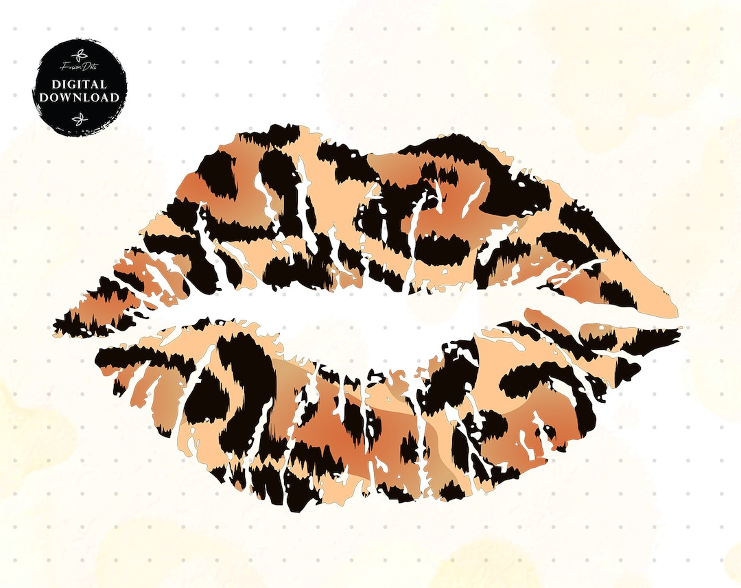 Leopard Print Lips Clipart, Leopard Sublimation, Leopard Lips. Png Lips ...