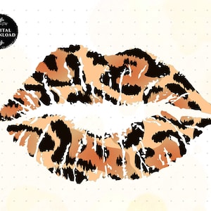 Leopard Print Lips Clipart, Leopard Sublimation, Leopard Lips. Png Lips ...