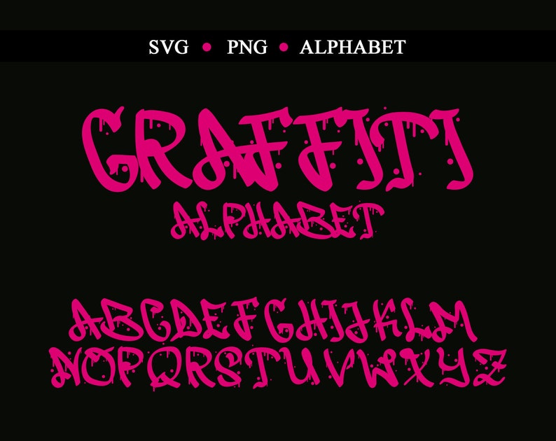 SVG Graffiti Alphabet Clip Art Alphabet SVG Font Graffiti - Etsy