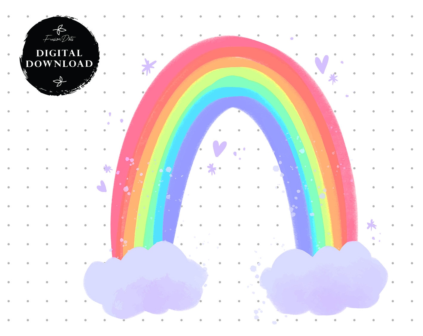 10 Rainbows Clipart Sublimation Design, Rainbows Pastel Digital Clipart ...