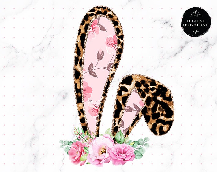 5 Easter Bunny Ears Sublimation Design Bundle, Easter Clipart, Easter ...