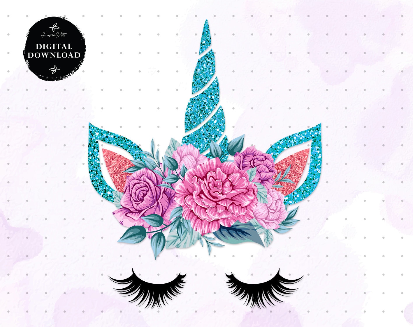 Glitter Unicorn Clipart Pink Unicorn PNG Watercolor Unicorn - Etsy