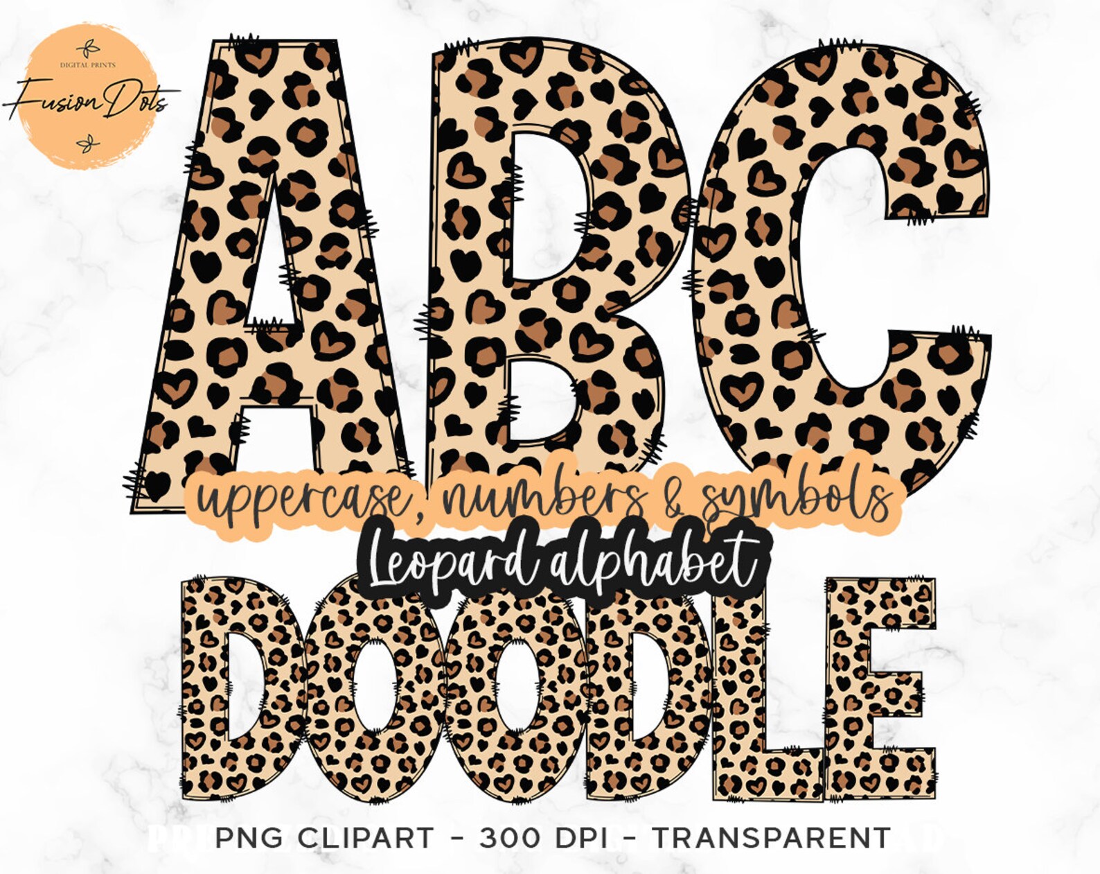 Leopard Doodle Alphabet PNG Clipart, Animal Print Font (digital ...