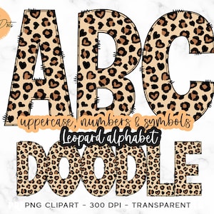 Leopard Doodle Alphabet PNG Clipart, Animal Print Font (digital ...