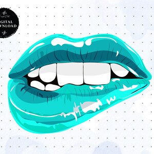 Blue Lips Clip Art Png Digital Shirt Printable Print Download - Etsy
