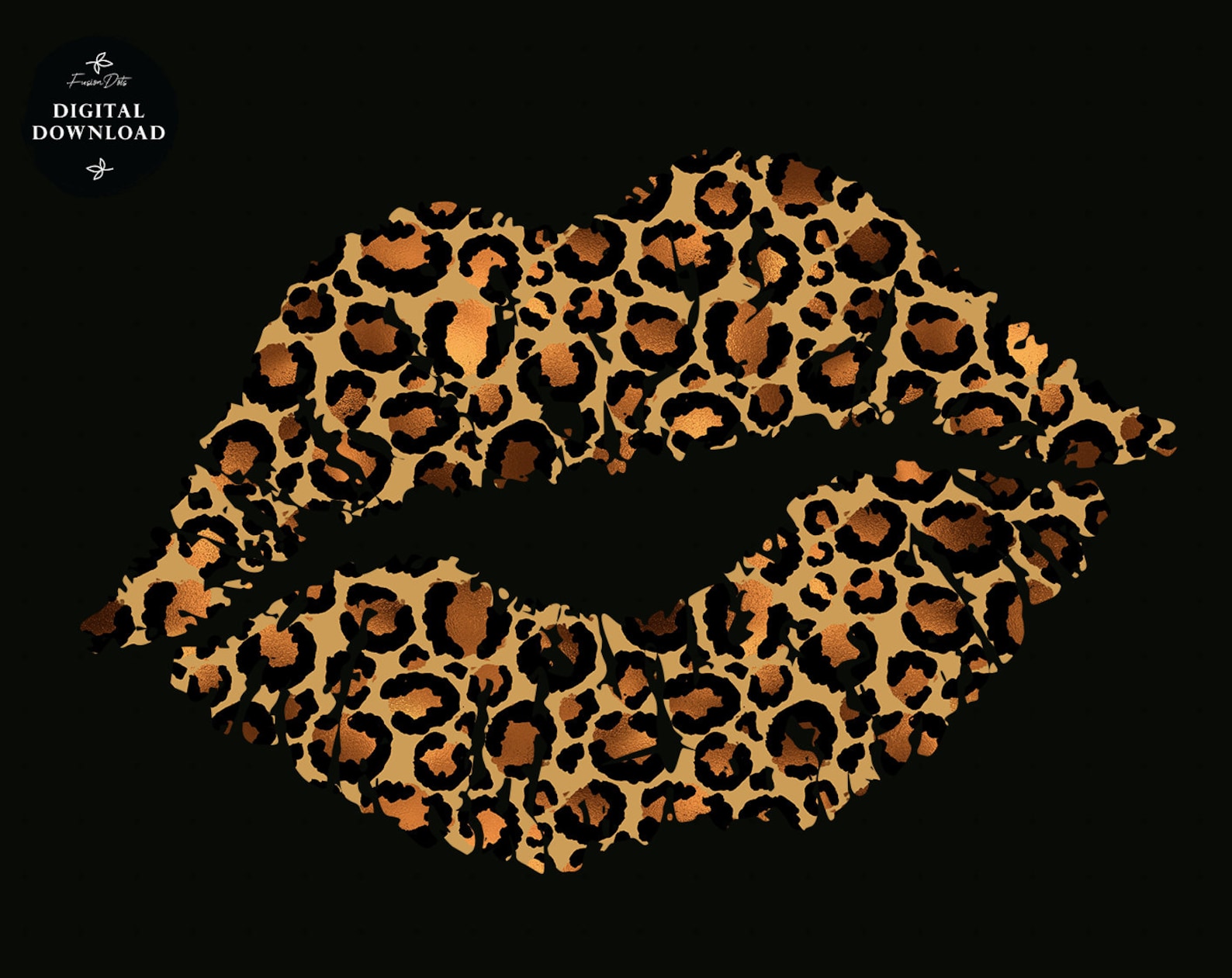 Leopard Print Lips Clipart Leopard Sublimation, Glitter Leopard Lips ...