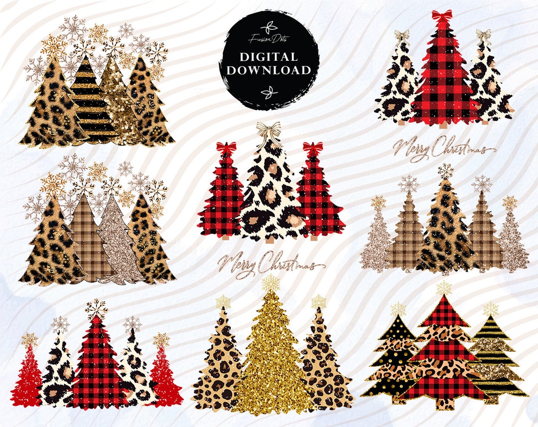 8 Christmas Trees Sublimation Design Bundle, Sublimation Christmas ...