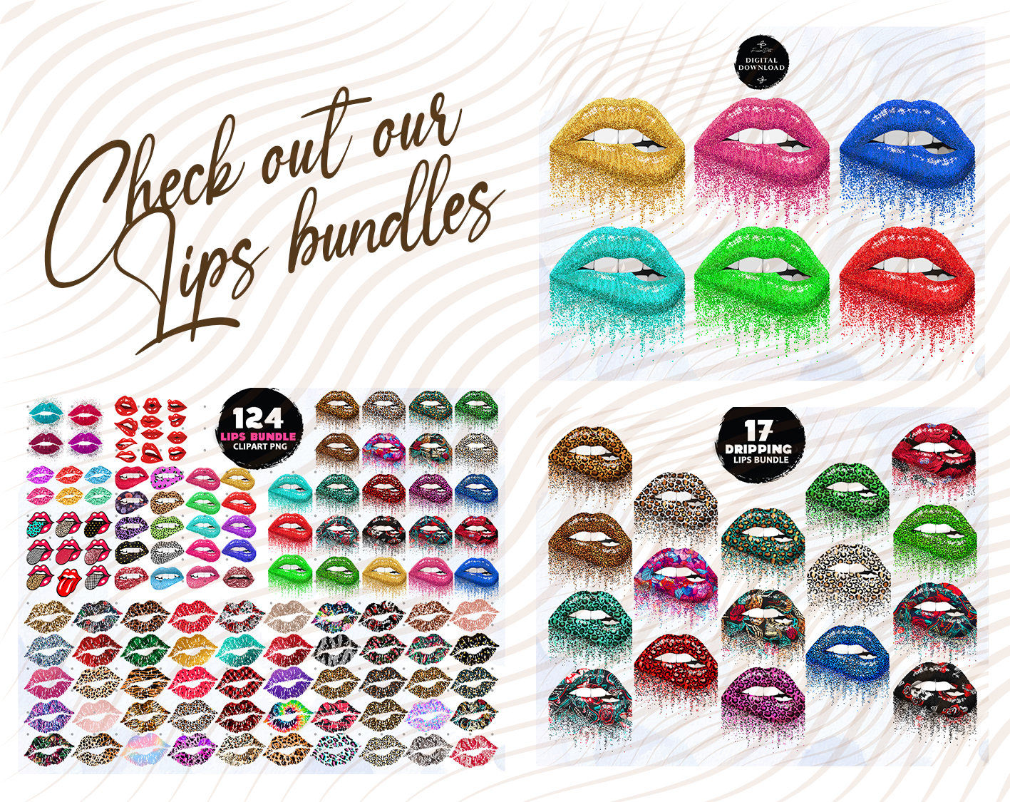 Dripping Leopard Lips Clipart Animal Print Dripping Lip Bite - Etsy