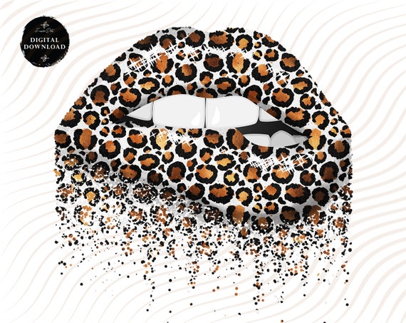 Dripping Leopard Lips Clipart Animal Print Dripping Lip Bite - Etsy