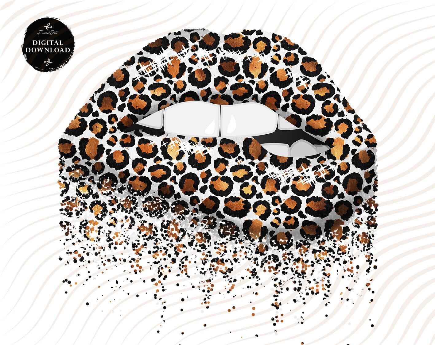 Dripping Leopard Lips Clipart Animal Print Dripping Lip Bite Lips ...