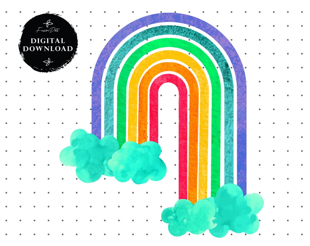 Blue Rainbow Clipart Bundle Rainbows Pastel Digital Clip Art ...