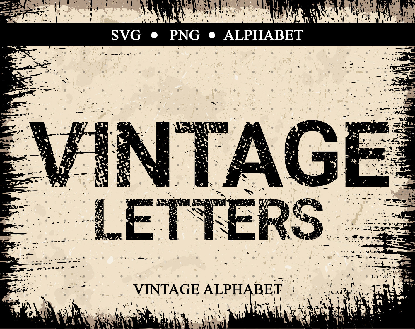 Vintage Alphabet SVG, Alphabet Vintage Vector Cut Files Distressed Font ...