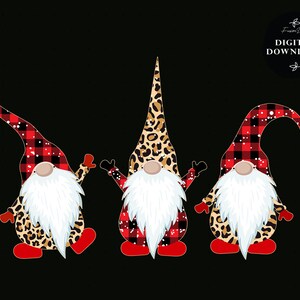 Christmas Gnomes Clipart, Merry Christmas Clipart, Cute Gnomes, Buffalo ...