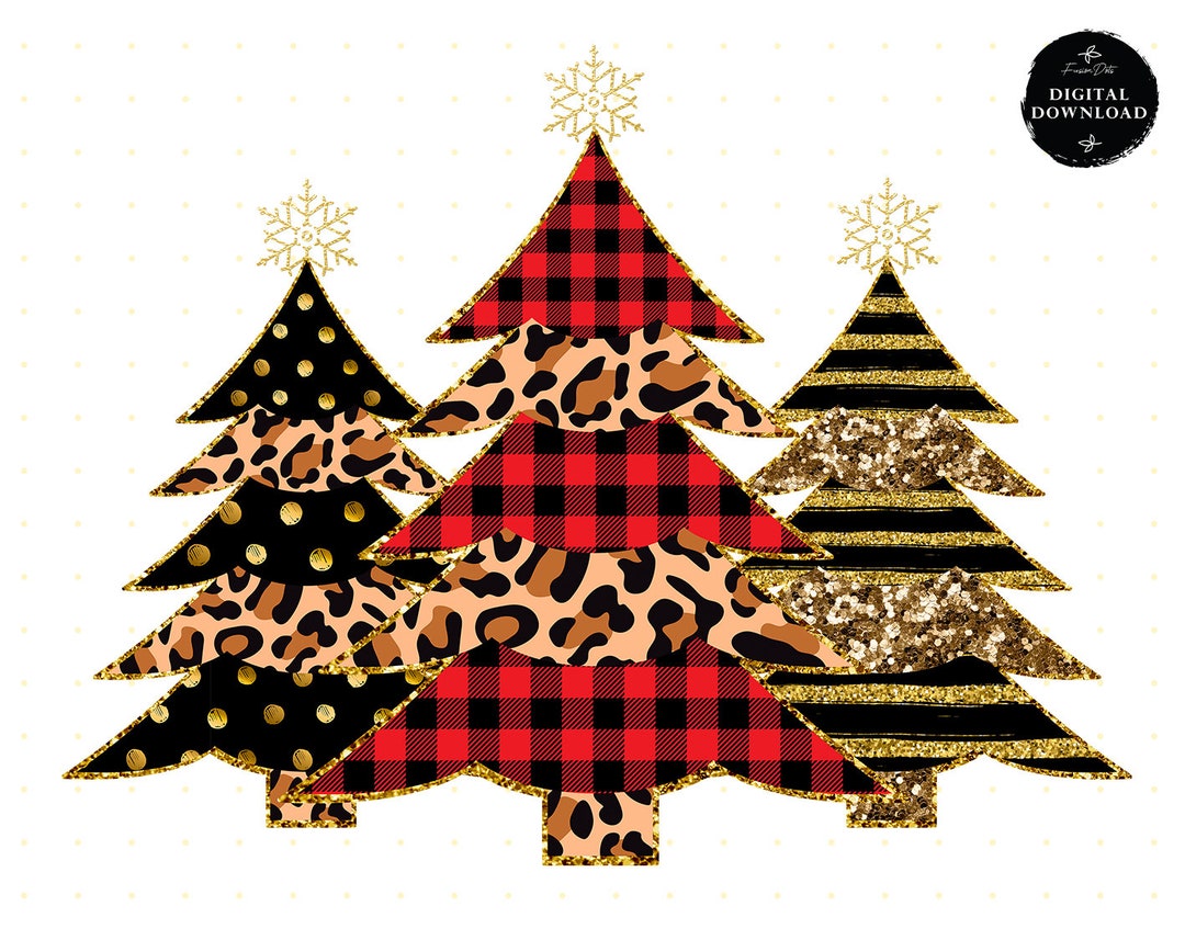 Merry Christmas Clipart, Christmas Tree Sublimation, Leopard Png ...