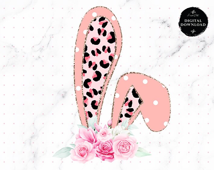 5 Easter Bunny Ears Sublimation Design Bundle, Easter Clipart, Easter ...