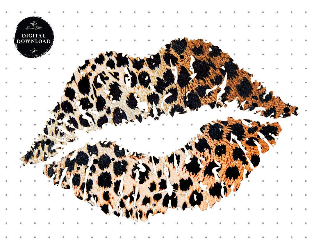 Leopard Print Lips Clipart, Leopard Sublimation, Leopard Lips, Digital ...