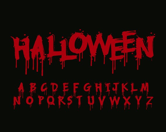 DRIPPING FONT SVG Halloween Alphabet Dripping Alphabet Svg | Etsy UK