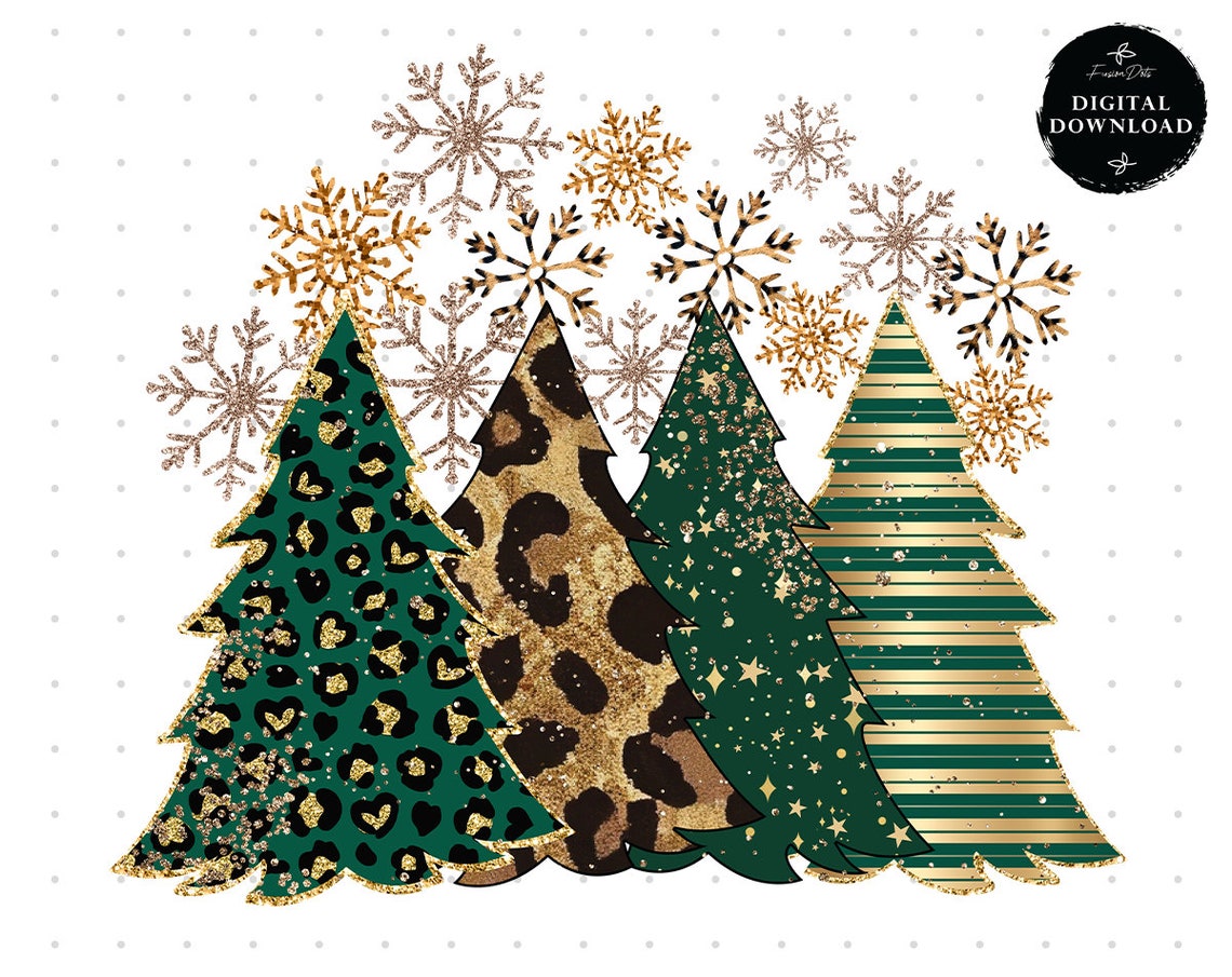 Leopard Christmas Trees PNG: Winter Clipart (digital Download) - Etsy