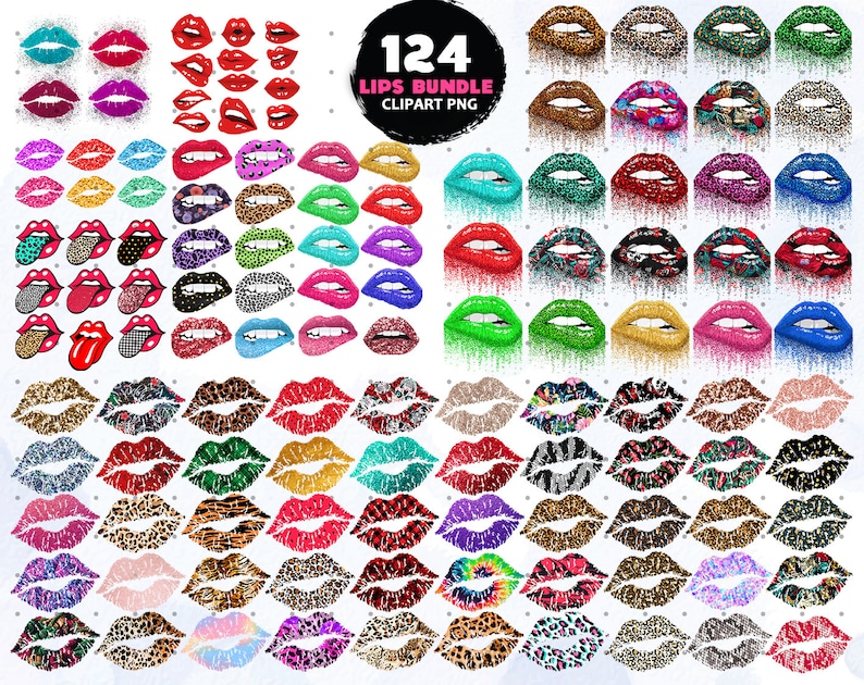 124 Lips Clipart Bundle, All Shop Lips Sublimation PNG, Lips PNG ...