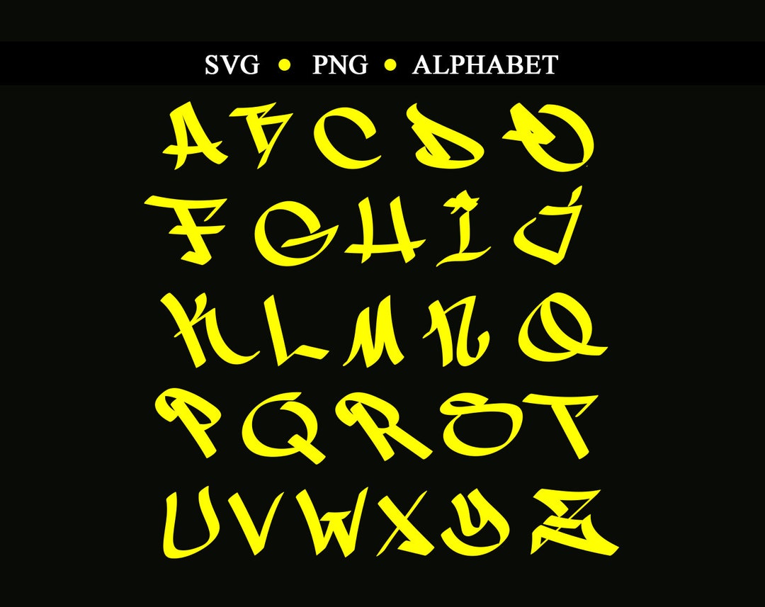 Svg Yellow Graffiti SVG Alphabet Graffiti Alphabet Graffiti Letters SVG ...