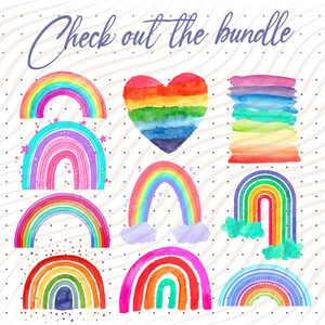 Heart Rainbow Clipart Clip Art Heart Illustration Watercolor Rainbows ...