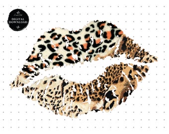Leopard Lips Png Pink Lips Kiss Png Love Kiss Designs - Etsy
