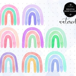Rainbow Clipart Bundle Rainbows Pastel Digital Clip Art Illustration ...