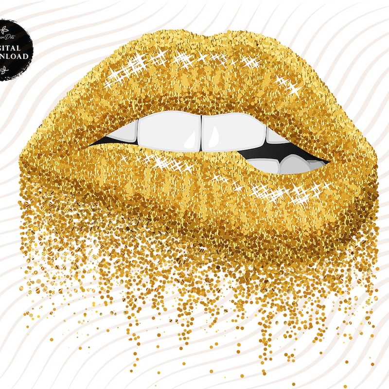Gold Glitter Lips - Etsy