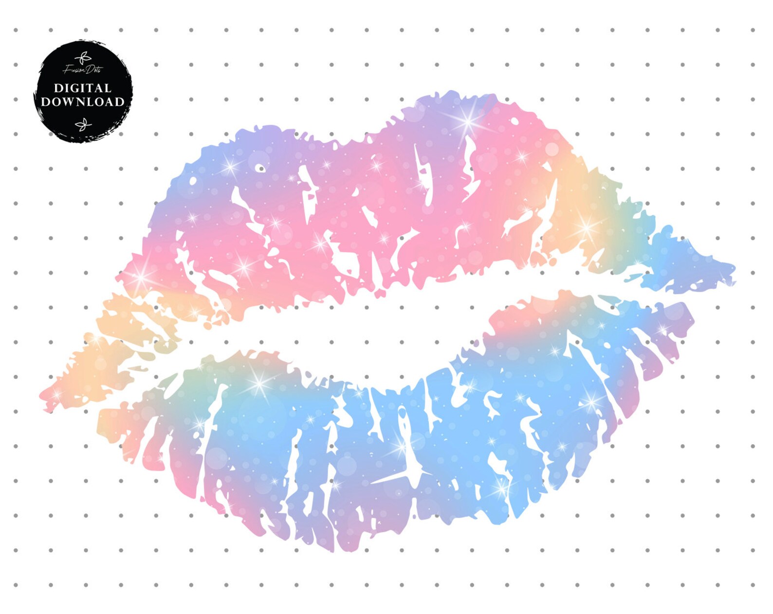 Lip Clip Art Png Lips Clipart Rainbow Lips Sublimation Clipart - Etsy
