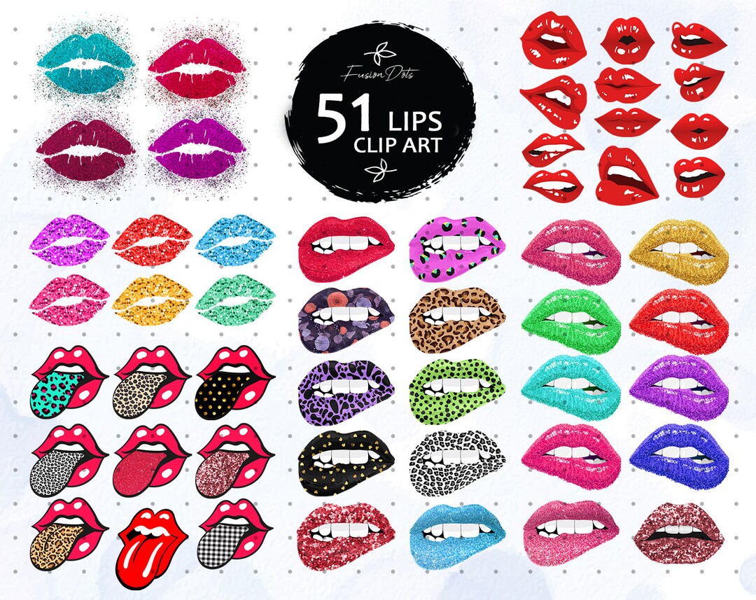 51 Lips Clipart Bundle, Lips Sublimation, Lips PNG, Handmade PNG ...