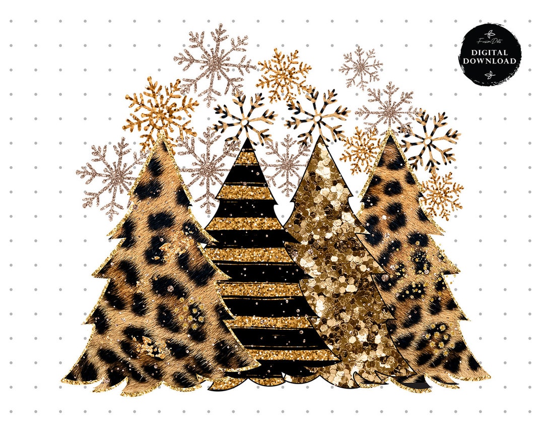 Leopard Christmas Tree PNG, Cheetah, Buffalo Plaid (digital Download ...