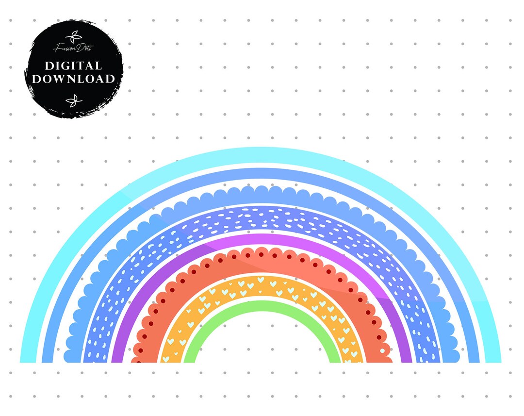Rainbow Clipart Clip Art Illustration Rainbows Pastel Digital ...