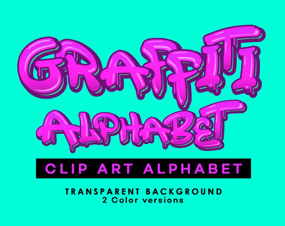 2 Color Graffiti Alphabet Clip Art Letters Graffiti Graffiti Clipart ...
