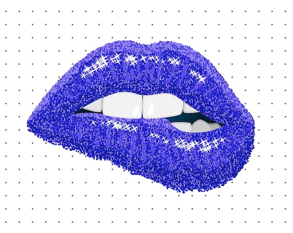 Blue Lip Clip Art Png Lips Clipart Dripping Lips Bite Png - Etsy