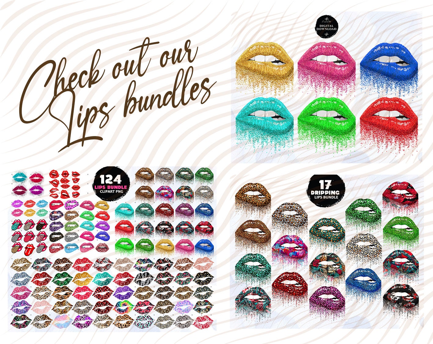 Dripping Lips Glitter Lips Clipart Lips Sublimation Designs | Etsy