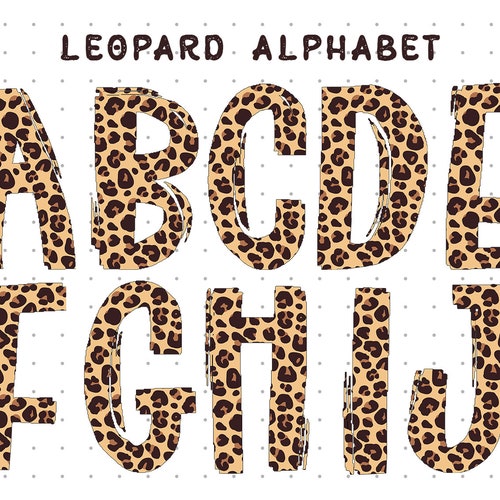 Leopard Letters Alphabet PNG // Leopard Alphabet PDF // | Etsy