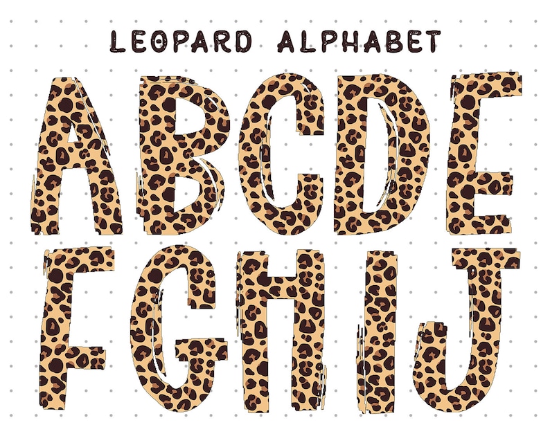 Leopard Print Alphabet PNG Clipart, Sublimation Design (digital ...