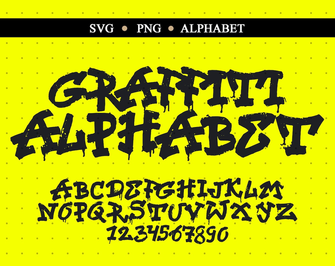 Graffiti Alphabet SVG Font Alphabet Digital Download - Etsy
