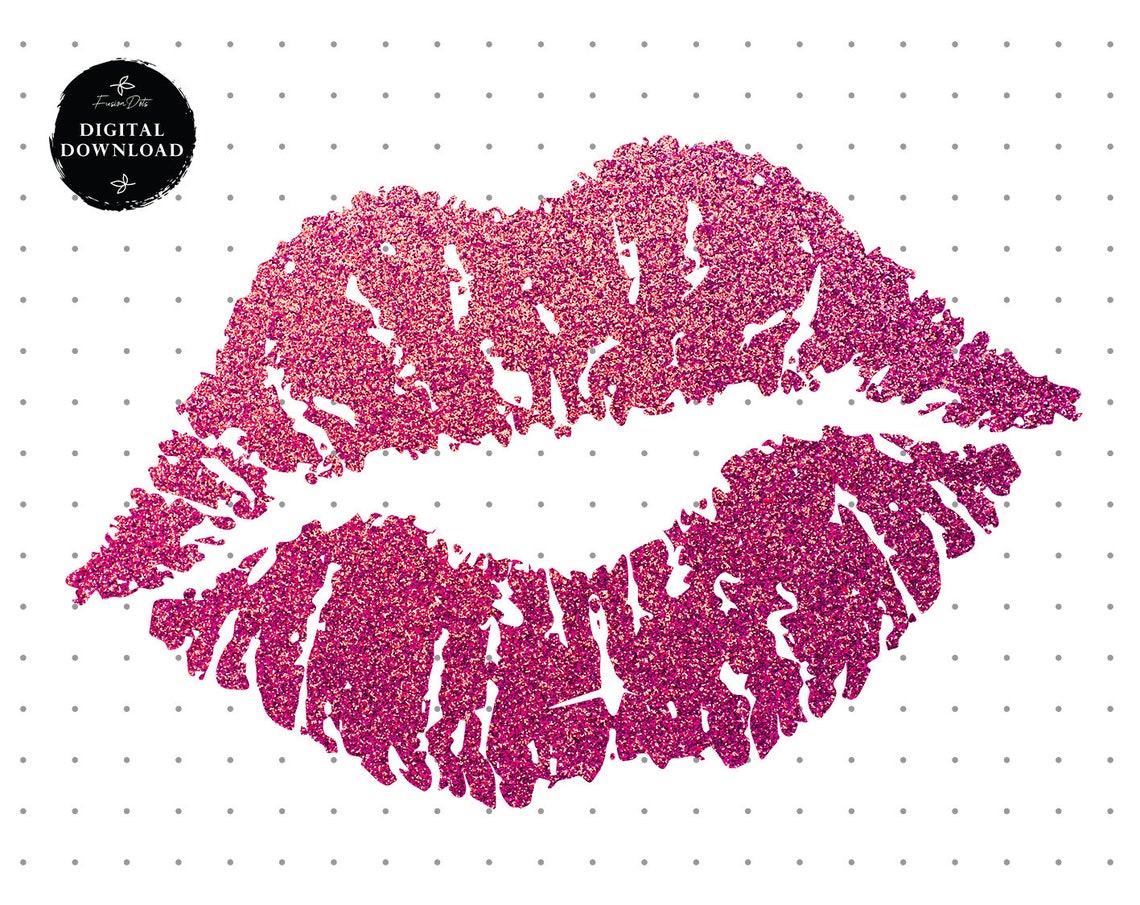Purple Sparkling Lips Clipart Png Lips Clipart Printable - Etsy