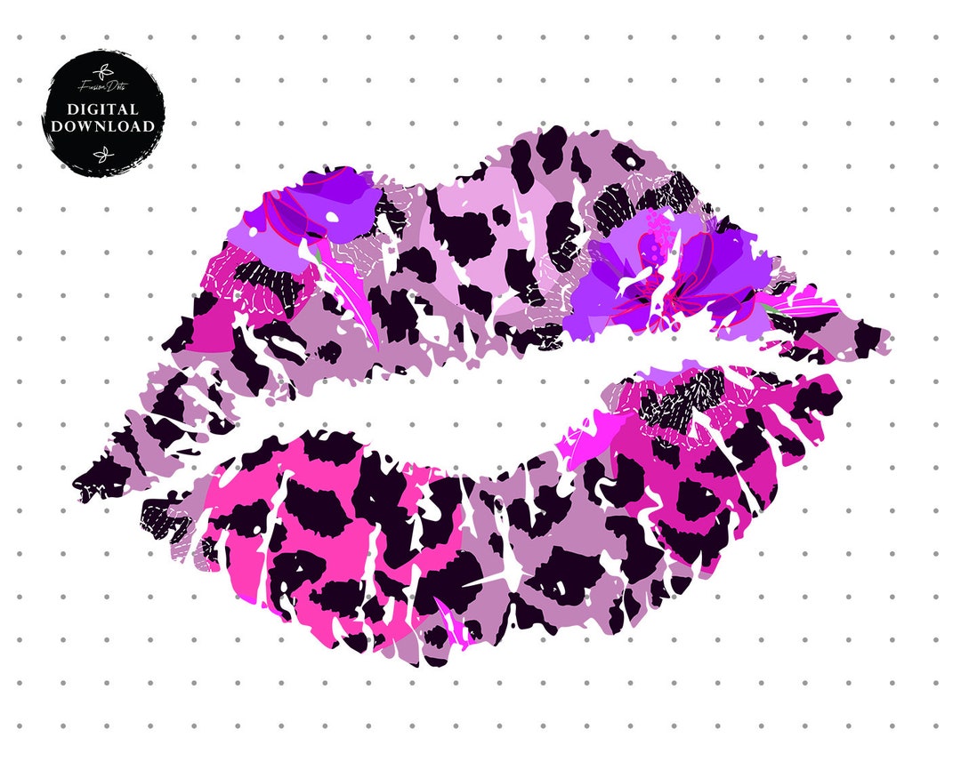 Purple Leopard Print Lips Clipart, Leopard Pattern Sublimation, Leopard ...