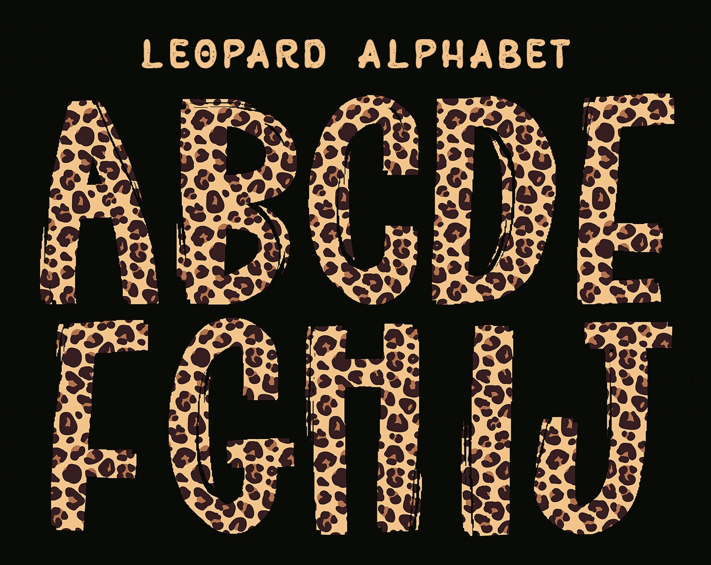 Leopard Print Alphabet PNG Clipart, Sublimation Design (digital ...
