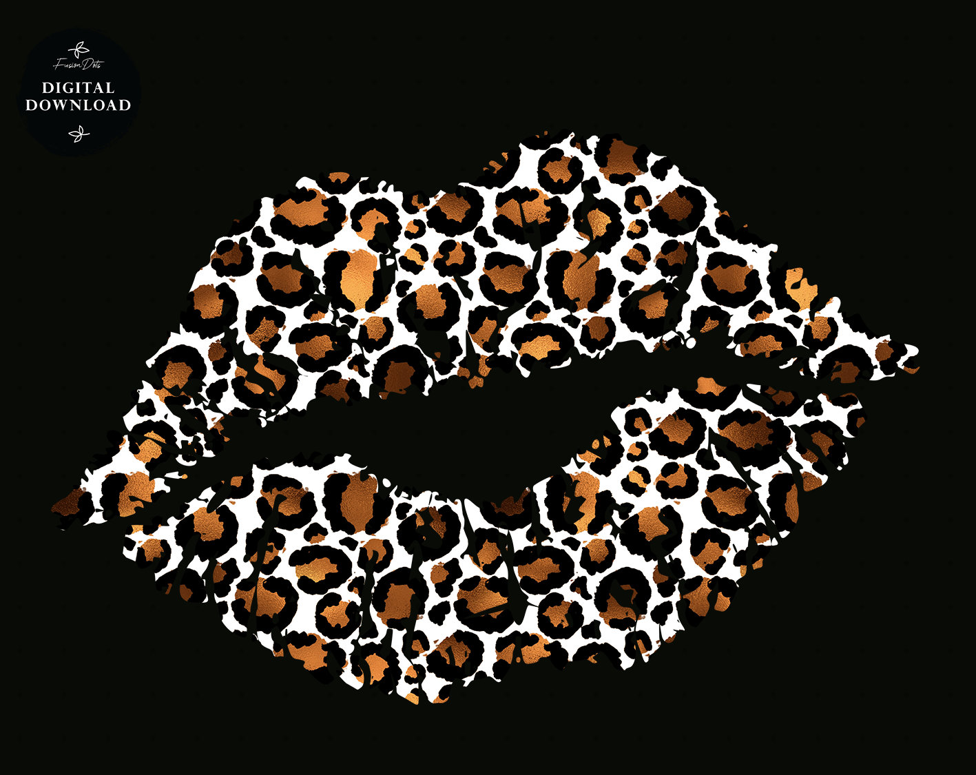 Leopard Print Glitter Lips Clipart Leopard Sublimation | Etsy
