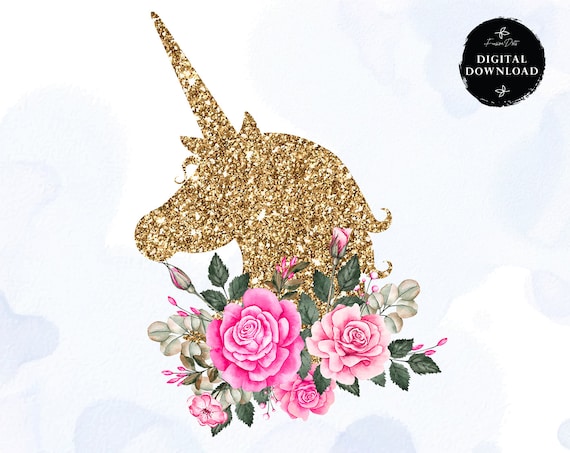 Sparkly Unicorn Clip Art Unicorn Sparkly Cute Glitter Sticker Gold
